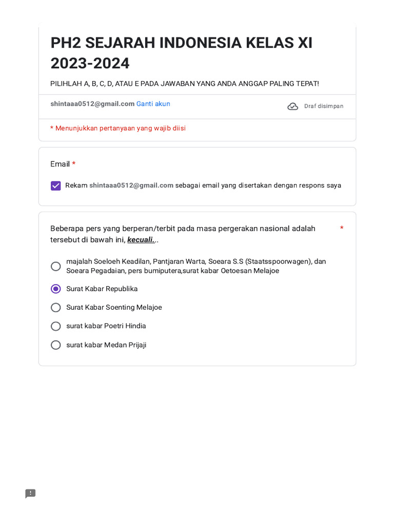 PH2 Sejarah Indonesia Kelas Xi 2023-2024 | PDF