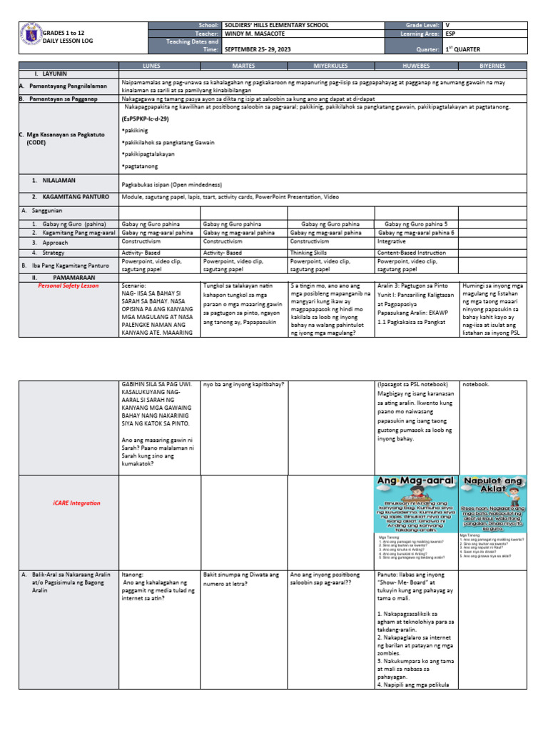 DLL - Esp 5 - Q1 - W3 | PDF