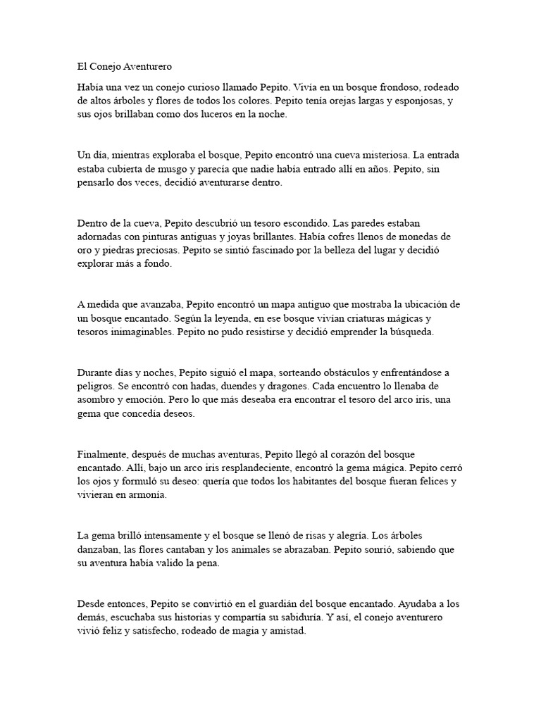 Las Aventuras del Conejo Pepito | PDF