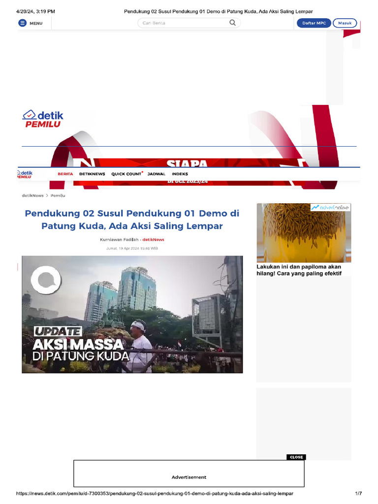Pendukung 02 Susul Pendukung 01 Demo Di Patung Kuda, Ada Aksi Saling ... Pendukung 02 Susul Pendukung 01 Demo Di Patung Kuda, Ada Aksi Saling ...