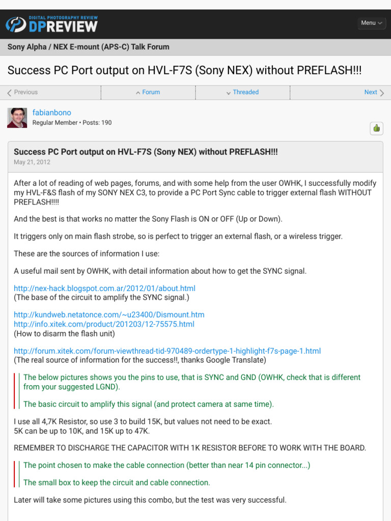NEX Flash Mod | PDF | Flash (Photography) | Photography Equipment