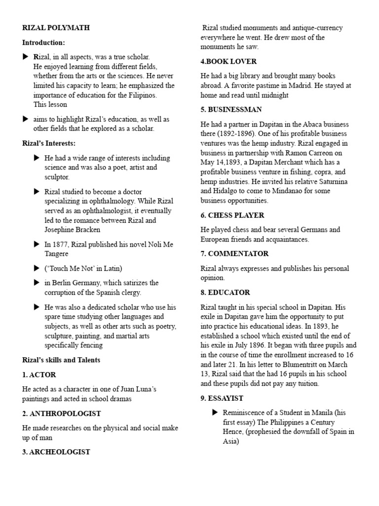 Rizal Midterm Reviewer | PDF | Classics