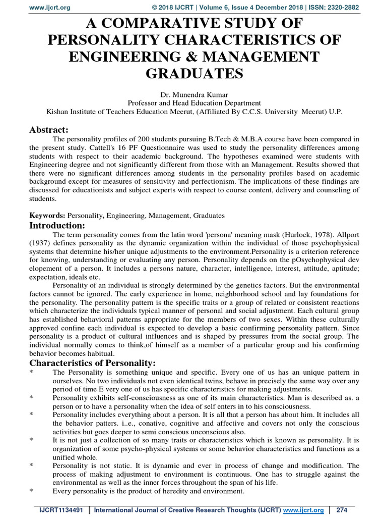 IJCRT1134491 | PDF | Psychological Concepts | Behavioural Sciences