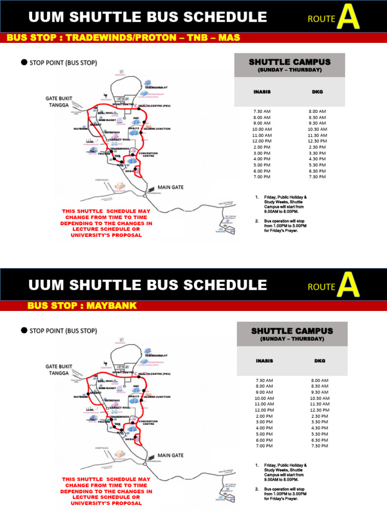 Uum Bus Schedule | PDF | Bus Transport | Public Transport