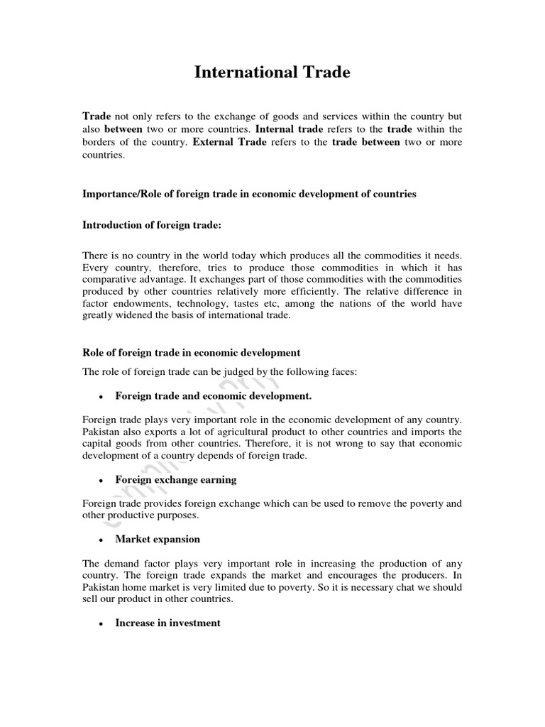 International Trade | PDF | Comparative Advantage | Trade