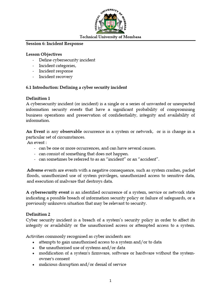 Session 6 Incident Response | PDF | Malware | Security
