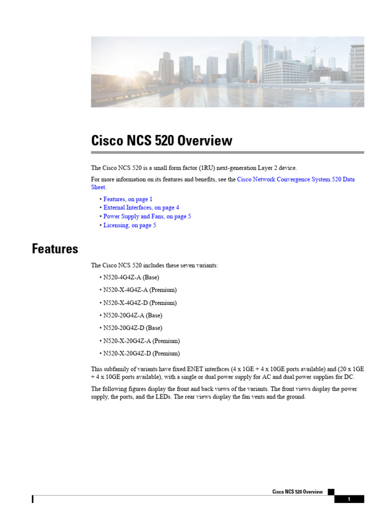 Cisco Ncs 520 Overview | PDF | Power Supply | Electrical Engineering