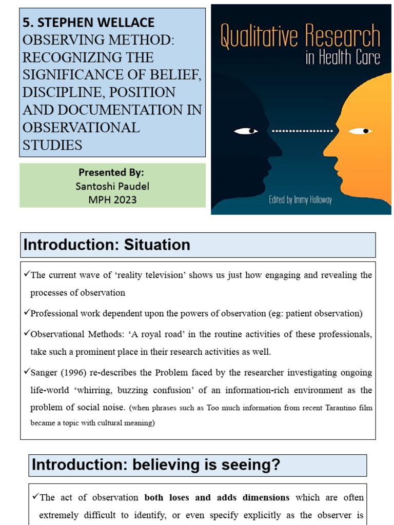Observation Method in Qualitative Research | PDF | Methodology | Analysis