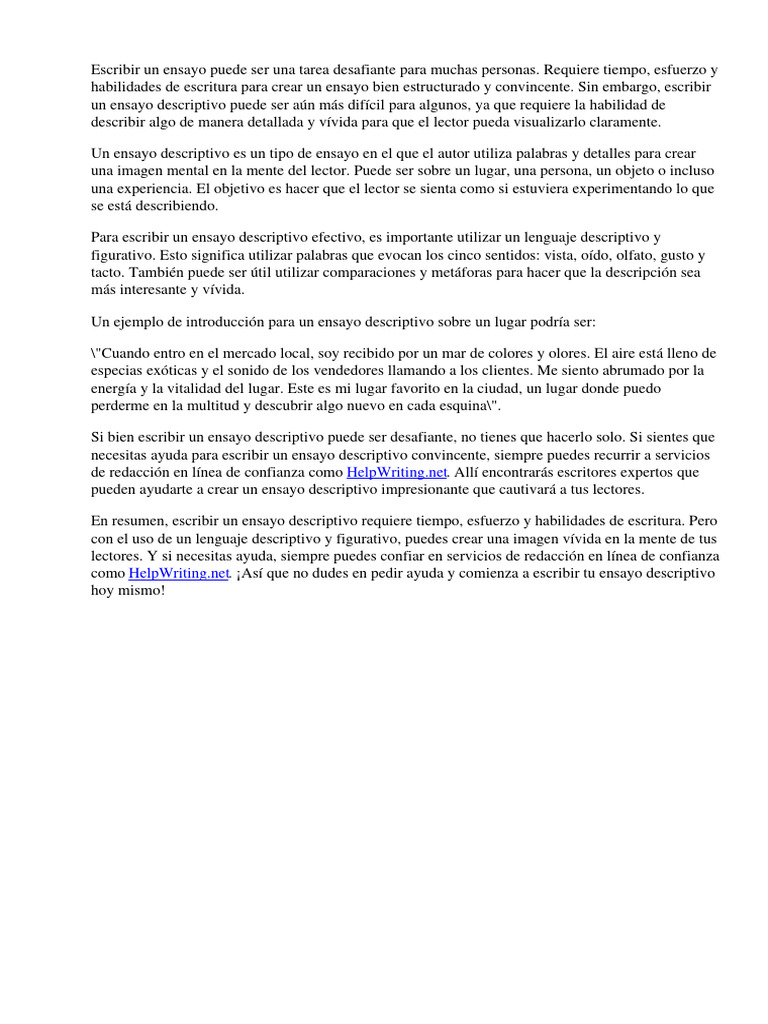Ejemplo de Introducción de Ensayo Descriptivo | PDF | Ensayos ... Ejemplo de Introducción de Ensayo Descriptivo | PDF | Ensayos ...