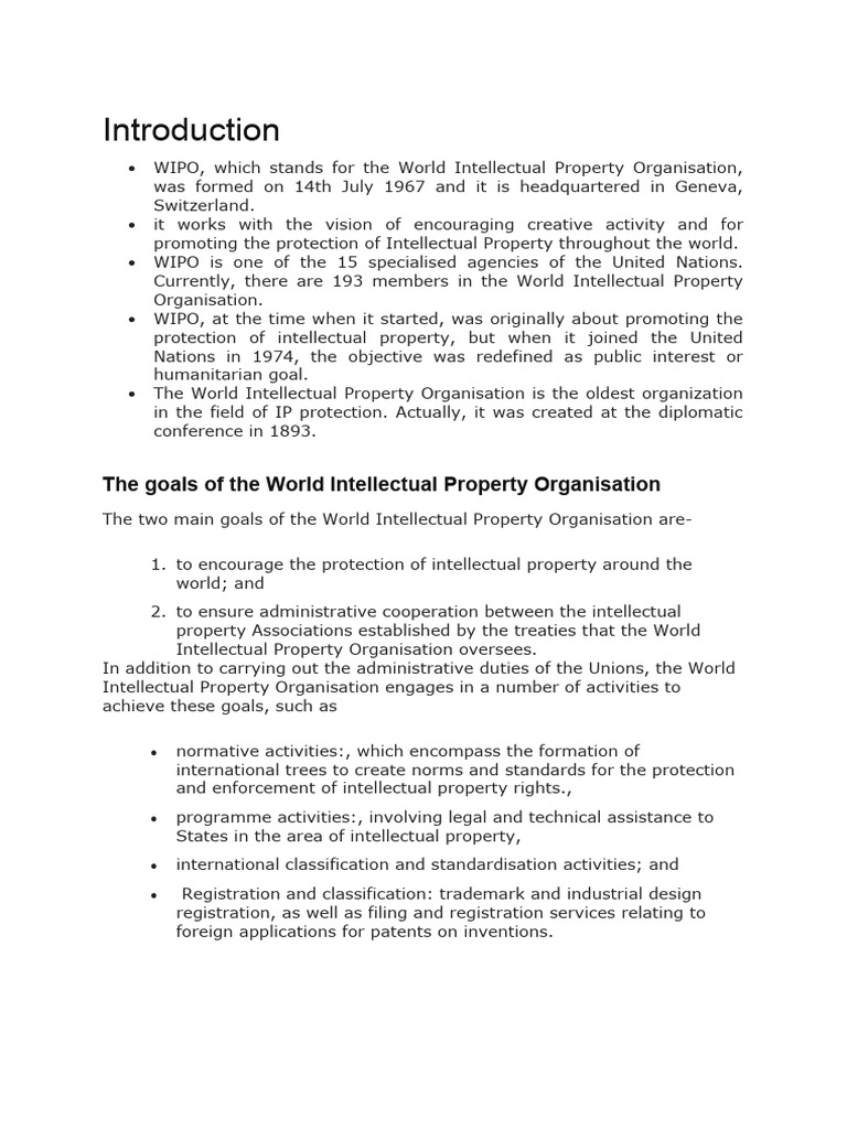 Wipo | PDF | World Intellectual Property Organization | Intellectual ...