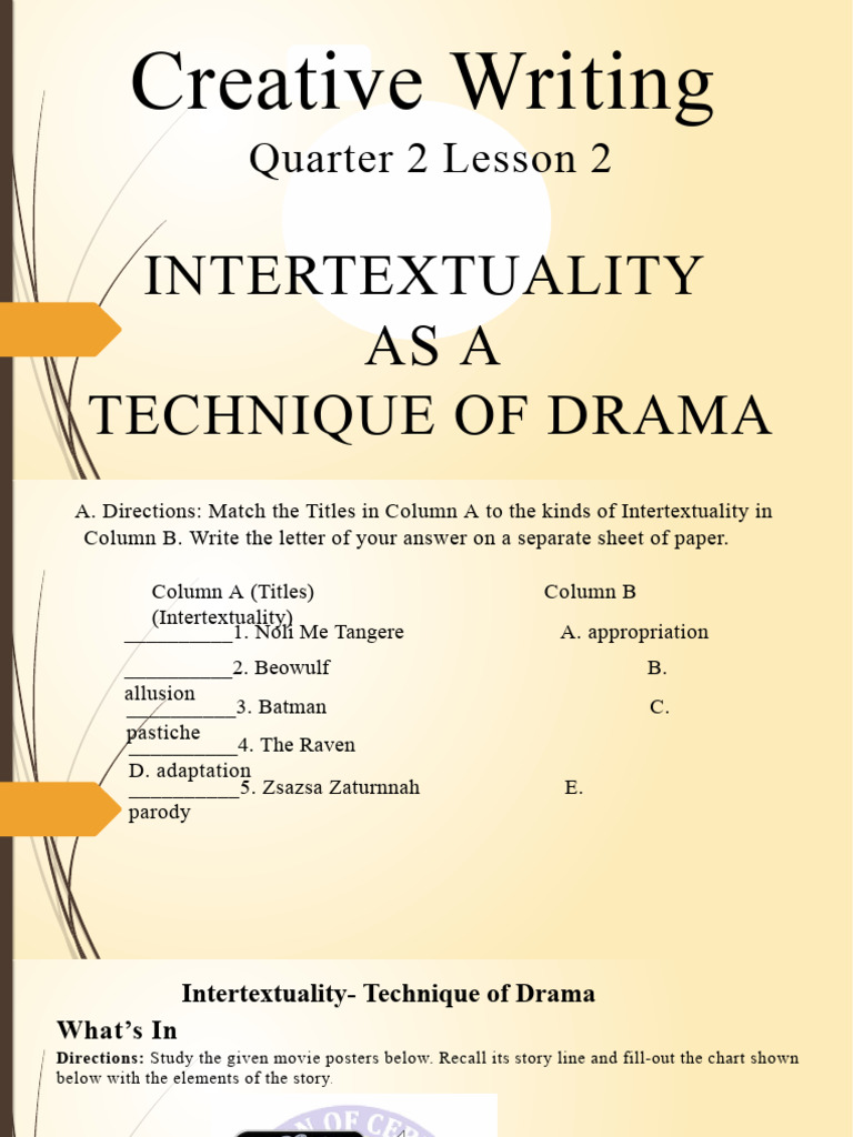 2 Q2 Creative Writing | PDF | Intertextuality | Beowulf