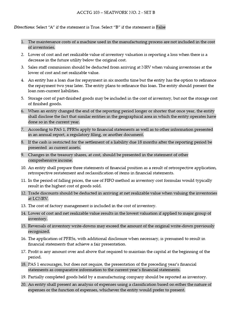 Seatwork No. 2 (Midterm) | PDF | Inventory | Valuation (Finance)