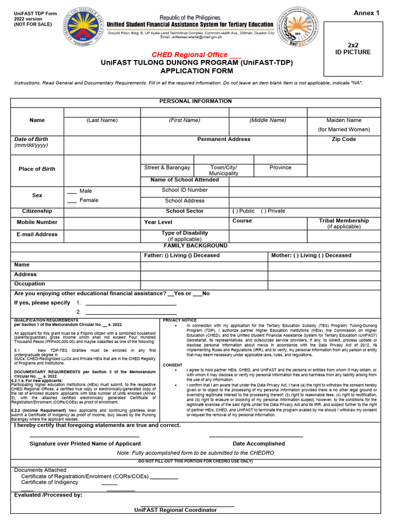 Annex 1 TDP Application Form New | PDF | Government | Justice
