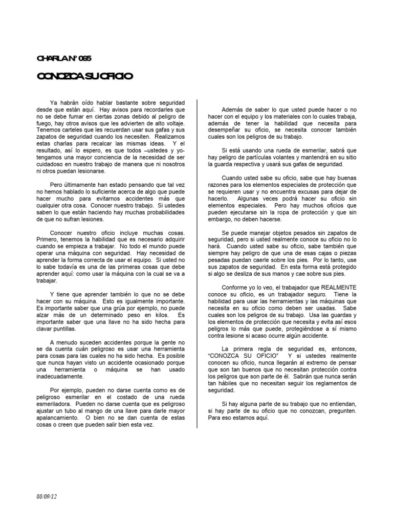 Seguridad: Conozca su Oficio | PDF | Comportamiento | Primeros auxilios