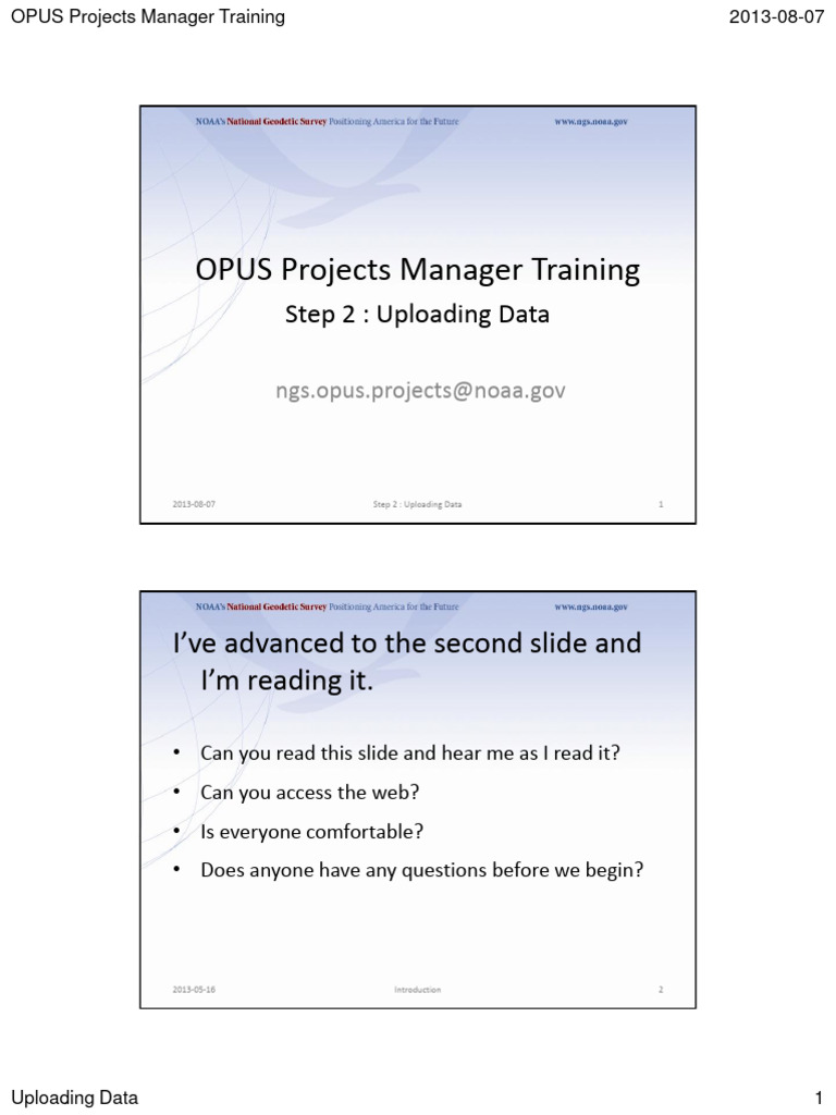 OPUS Projects Manager: Data Upload Guide | PDF | Computing | System ...
