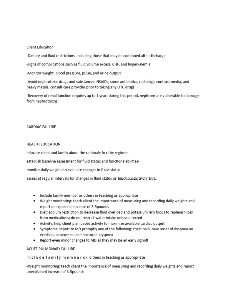 Client Education | PDF | Heart Failure | Medicine