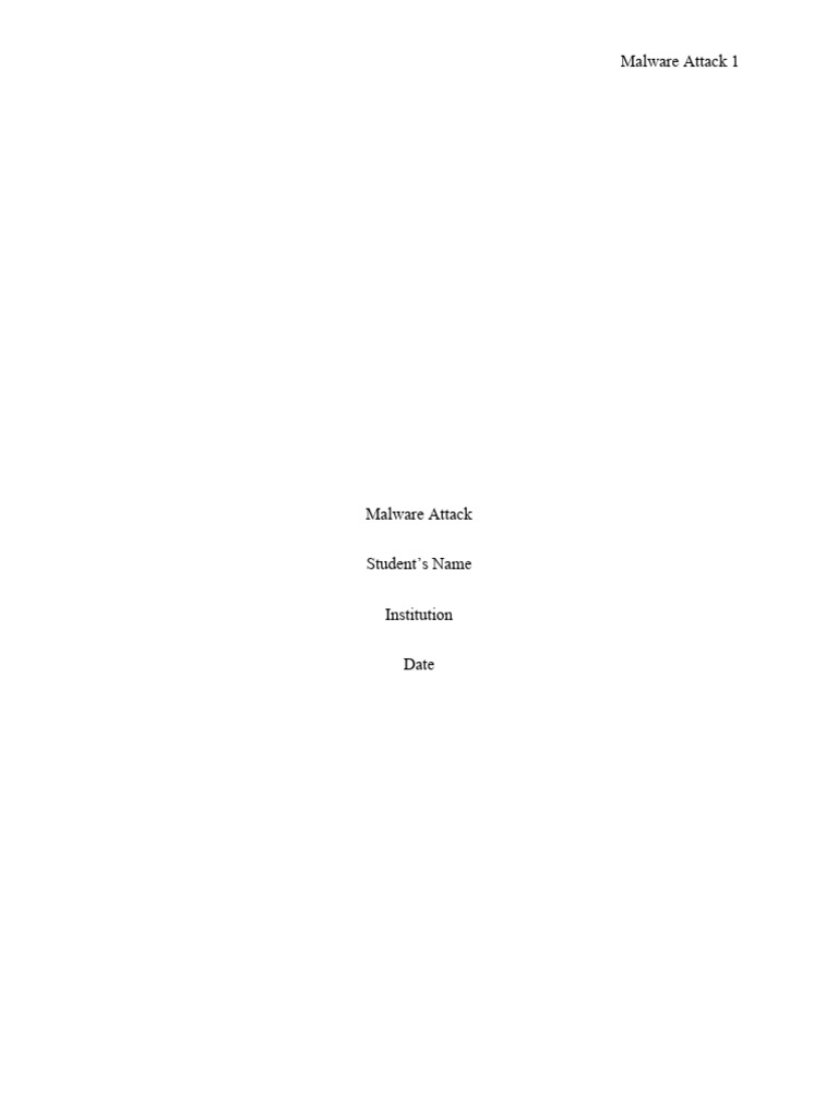 Malware Attack Pdf Malware Ransomware