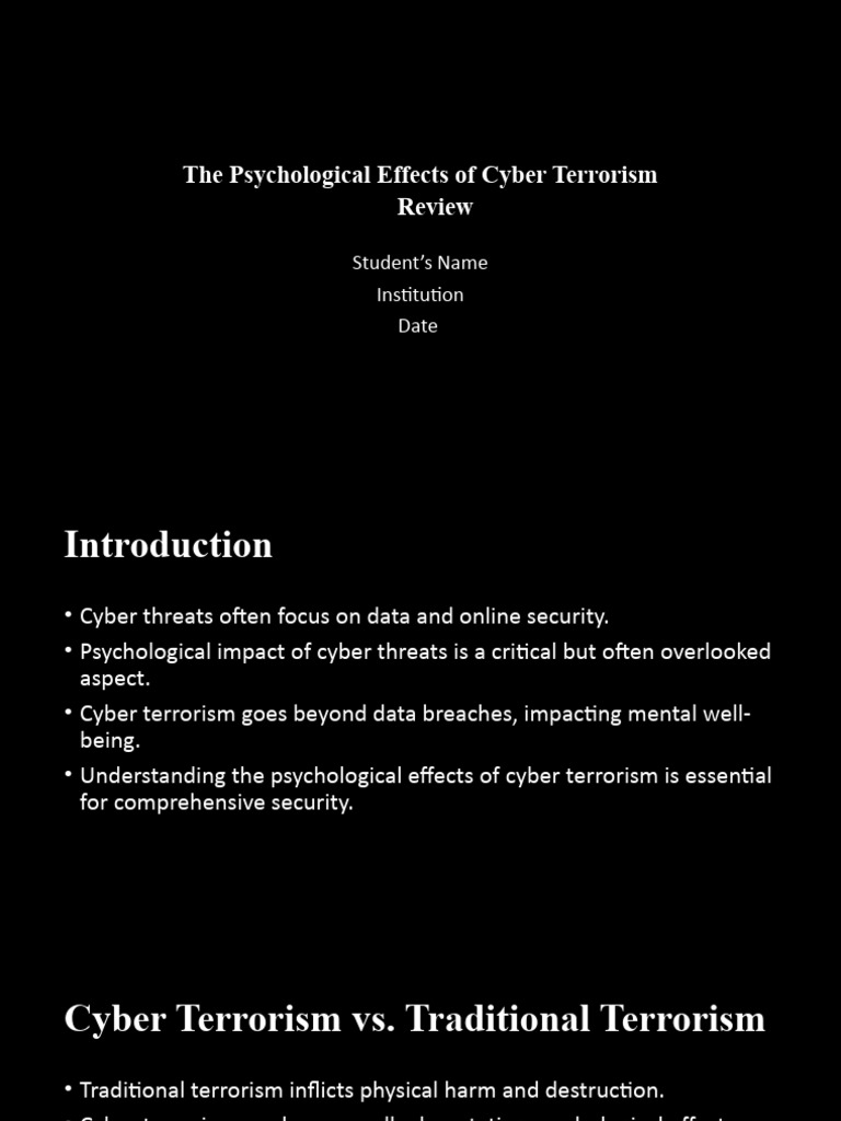 Psychological Impact of Cyber Terrorism | PDF | Cyberwarfare | Security