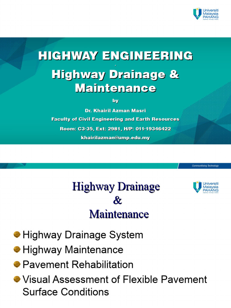 7-Highway Drainage Maintenance DR Khairil | PDF | Road Surface | Road