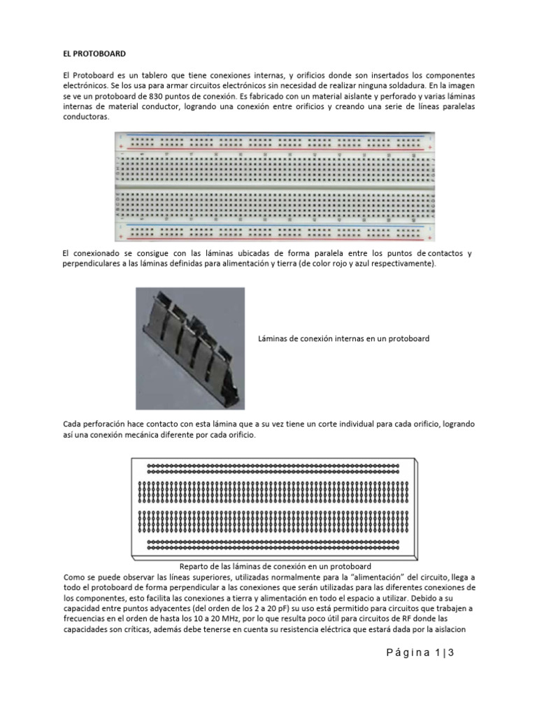 Guía Completa del Uso del Protoboard | PDF | Ciencia de los Materiales ...
