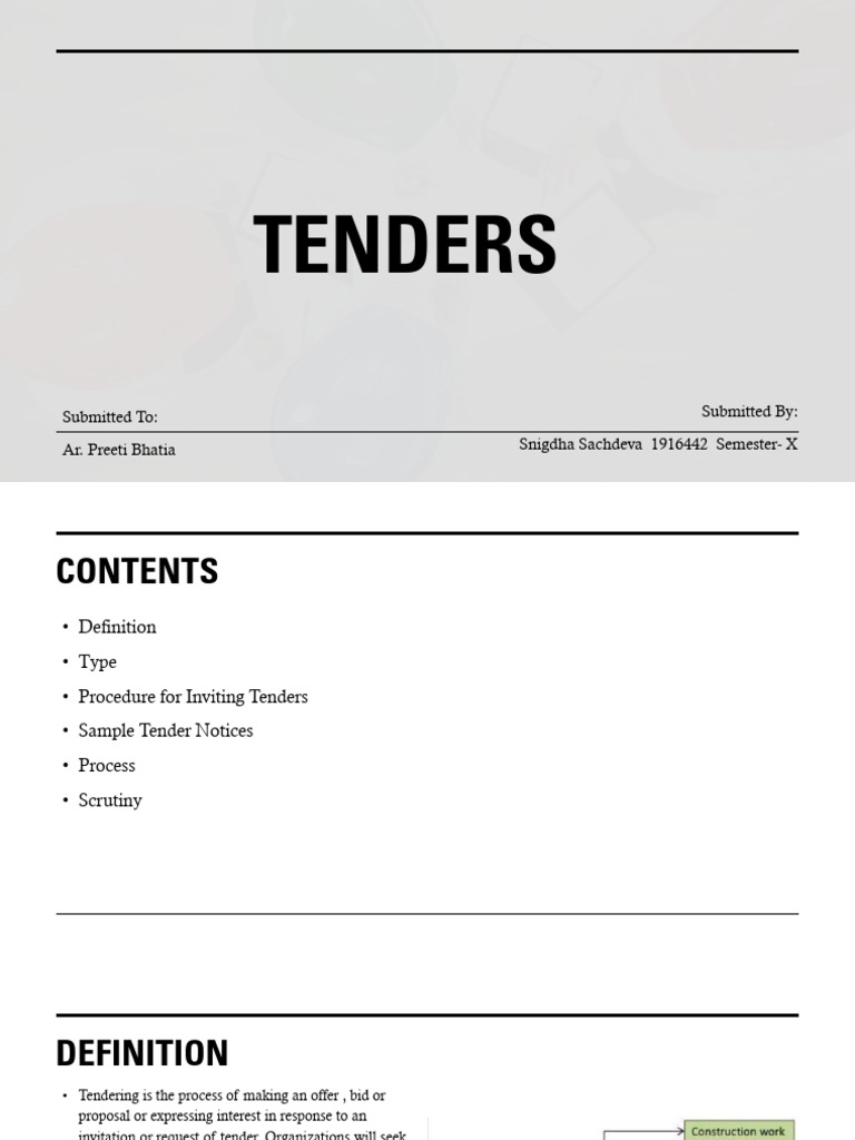TENDERS | PDF | Employment | Money