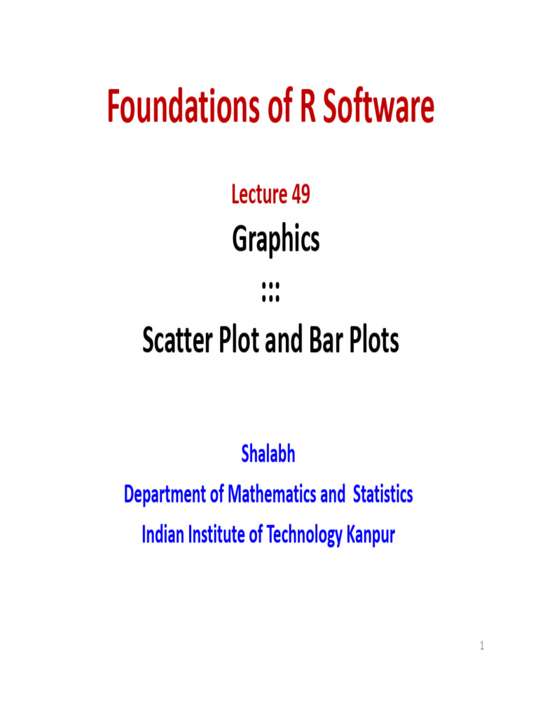 R Graphics: Scatter & Bar Plots | PDF | Scatter Plot | Histogram