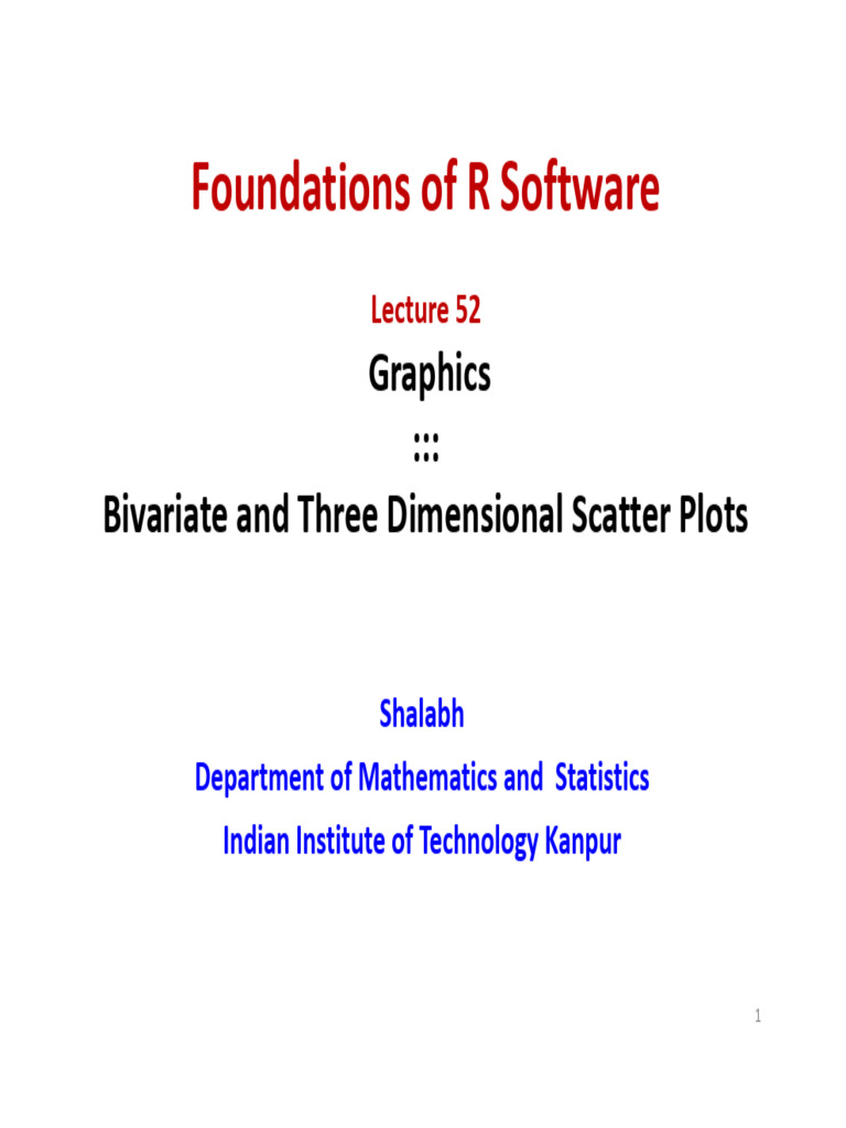 Bivariate and 3D Scatter Plots in R | PDF | Scatter Plot | Applied Mathematics