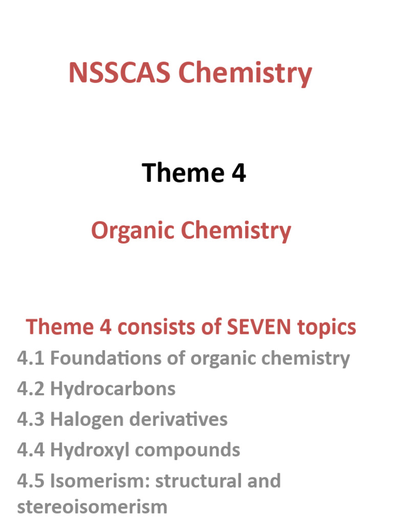 NSSCAS Chemistry Theme 4 Topic 4.1 - Tsumeb | PDF | Alkane | Functional ...