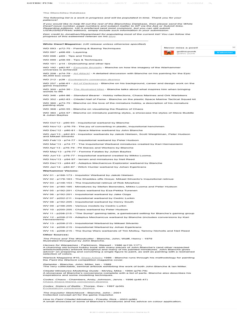 Blanchitsu Art Database Overview | PDF | Gaming