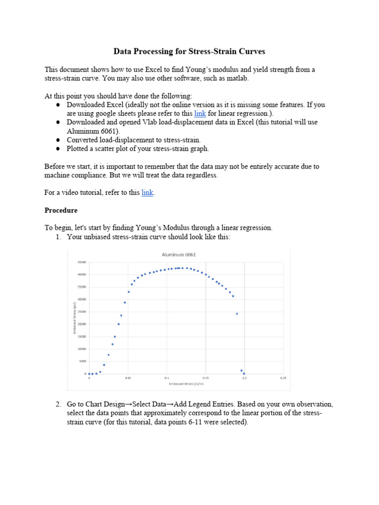 Data Processing Using Excel | PDF | Deformation (Engineering) | Microsoft Excel