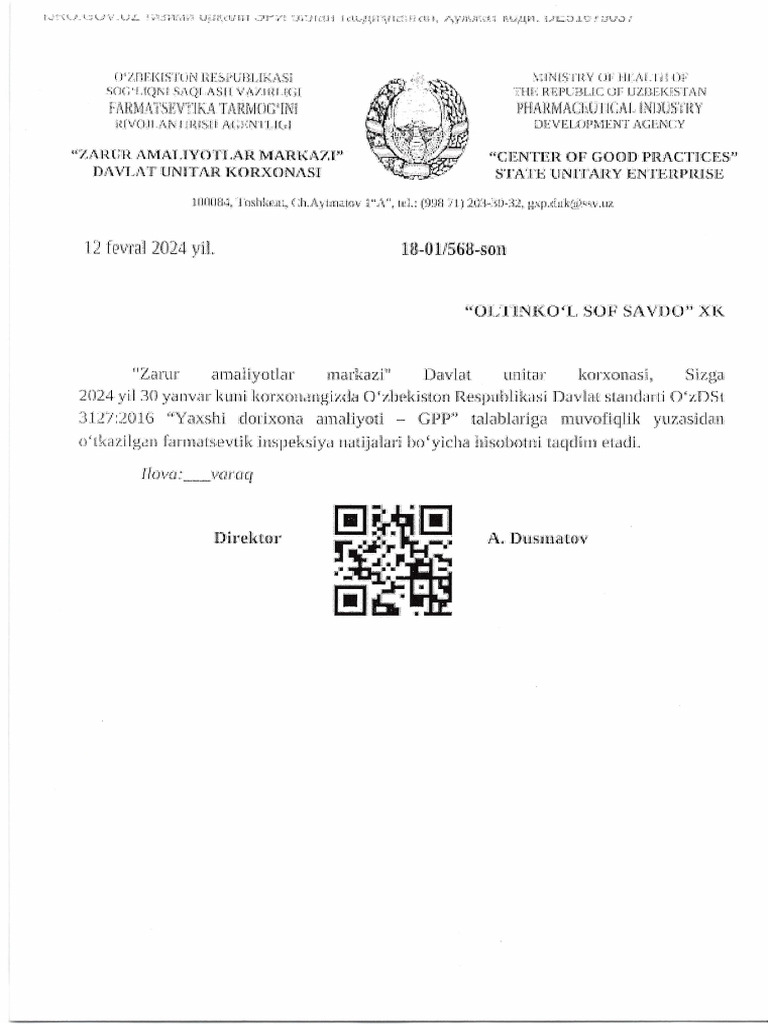 OLTINKOL SOF SAVDO GPP | PDF