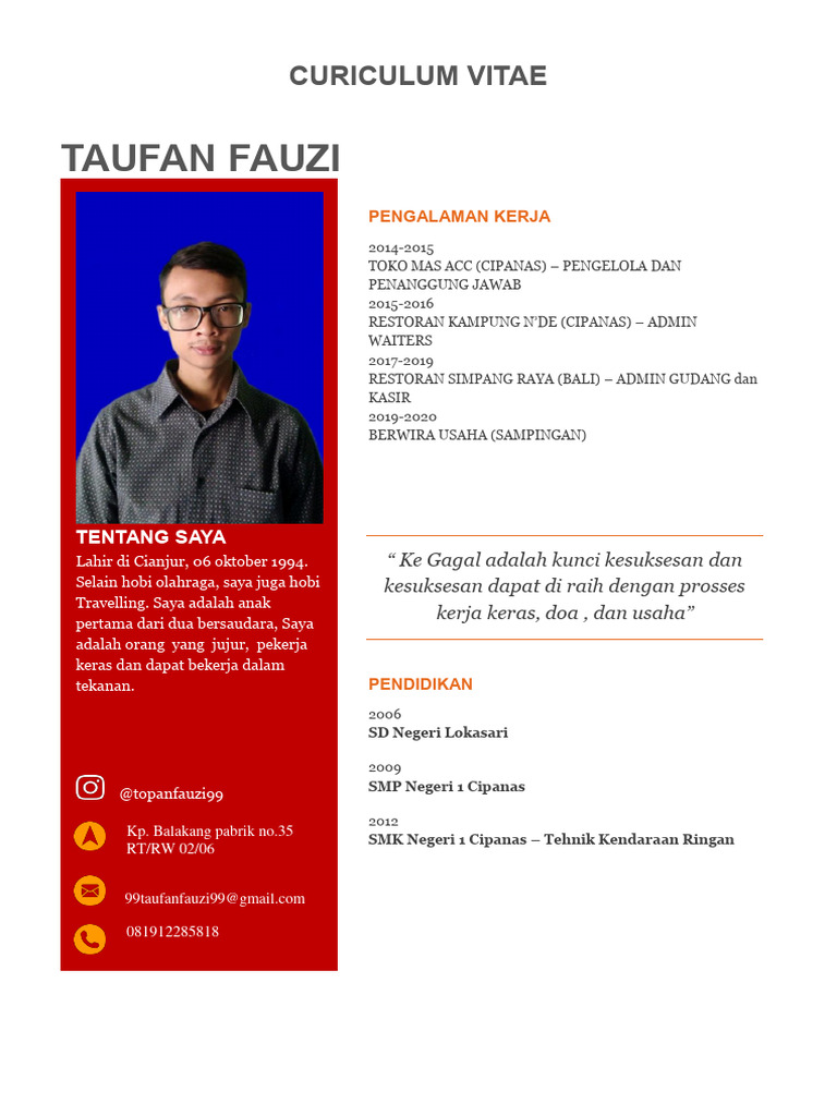 CV Taufan Fauzi | PDF