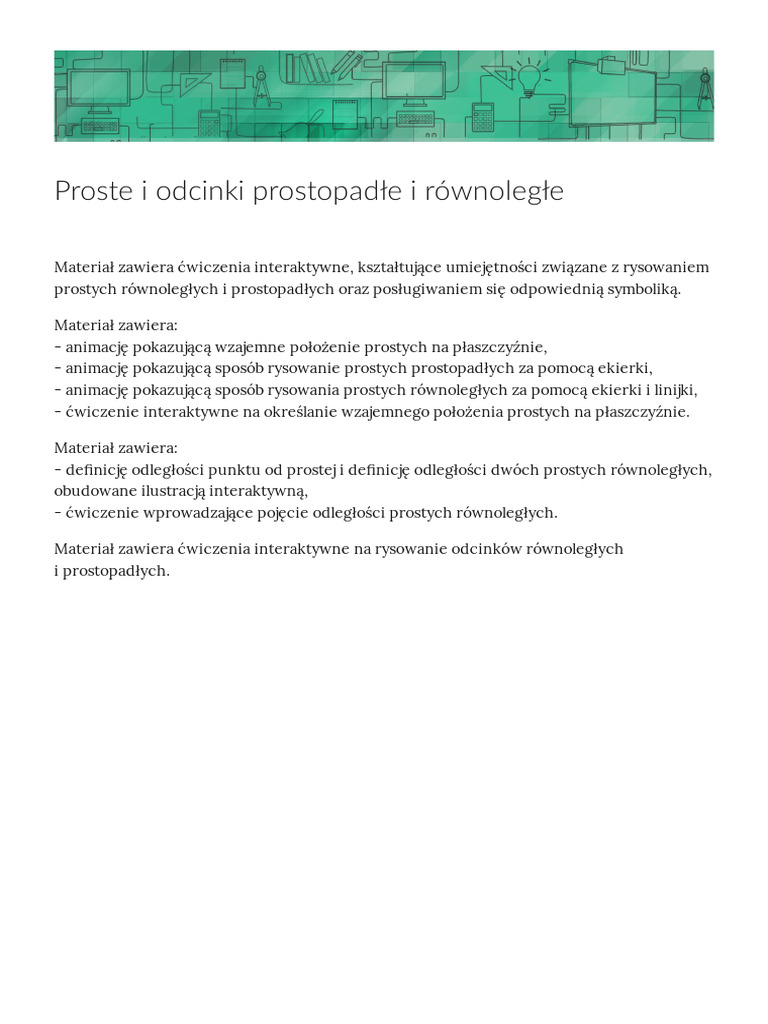 Proste I Odcinki Prostopadle I Rownolegle | PDF