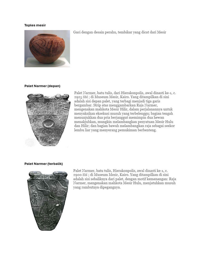 Artefak Palet Narmer dan Sejarah Mesir | PDF