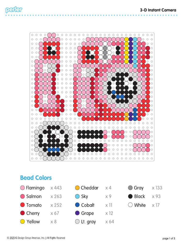 Perler Project Guide - 3d Camera | PDF