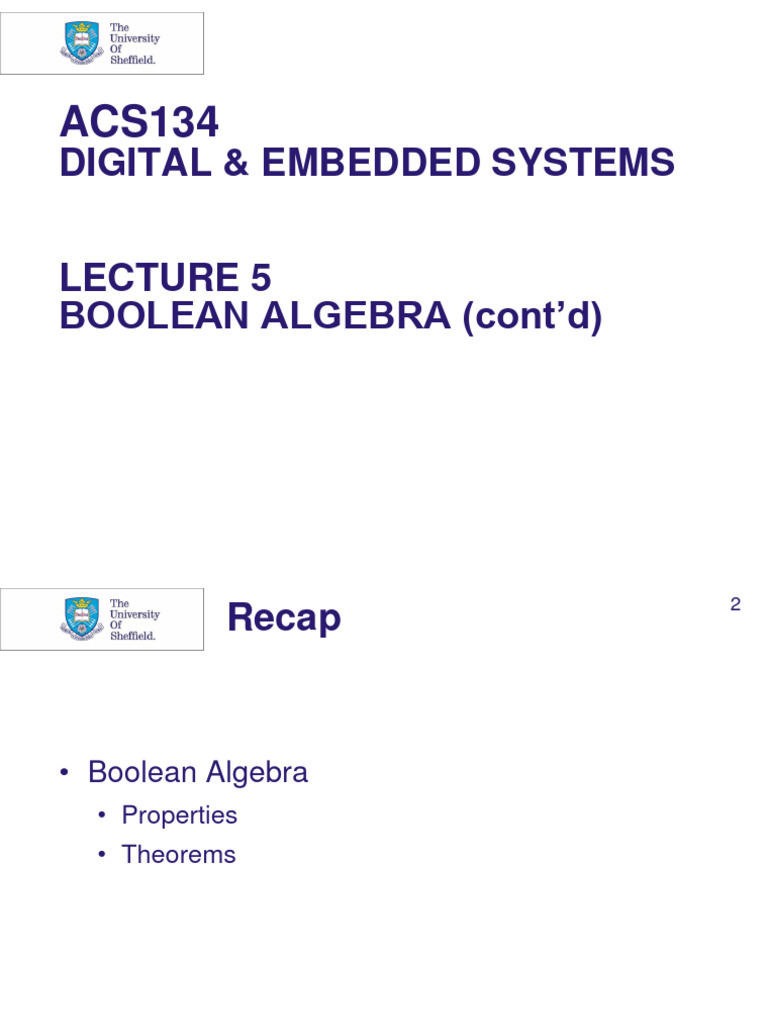 3-Boolean Algebra Cont'd | PDF | Boolean Algebra | Teaching Mathematics
