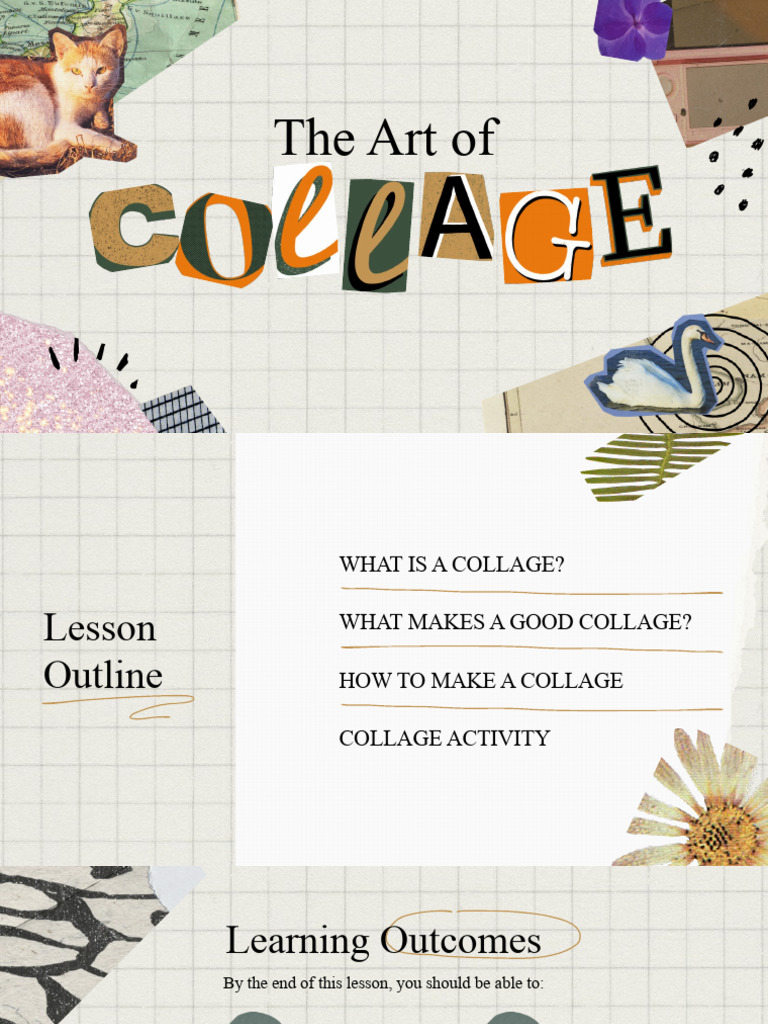 The Art of Collage Education Presentation in Beige Gold Collage ...