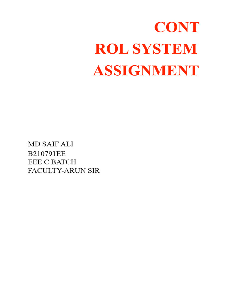 control system assignemnt_KING | PDF control system assignemnt_KING | PDF