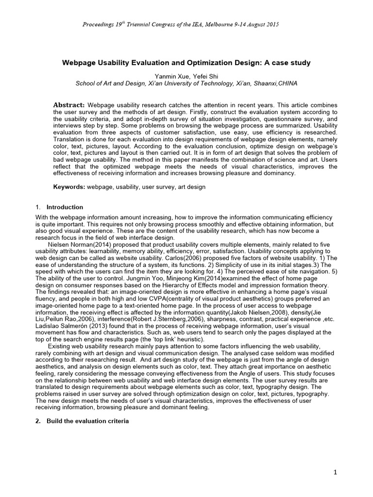 Topic 06 Webpage Usability Evaluation and Optimization Design | PDF | Usability | World Wide Web