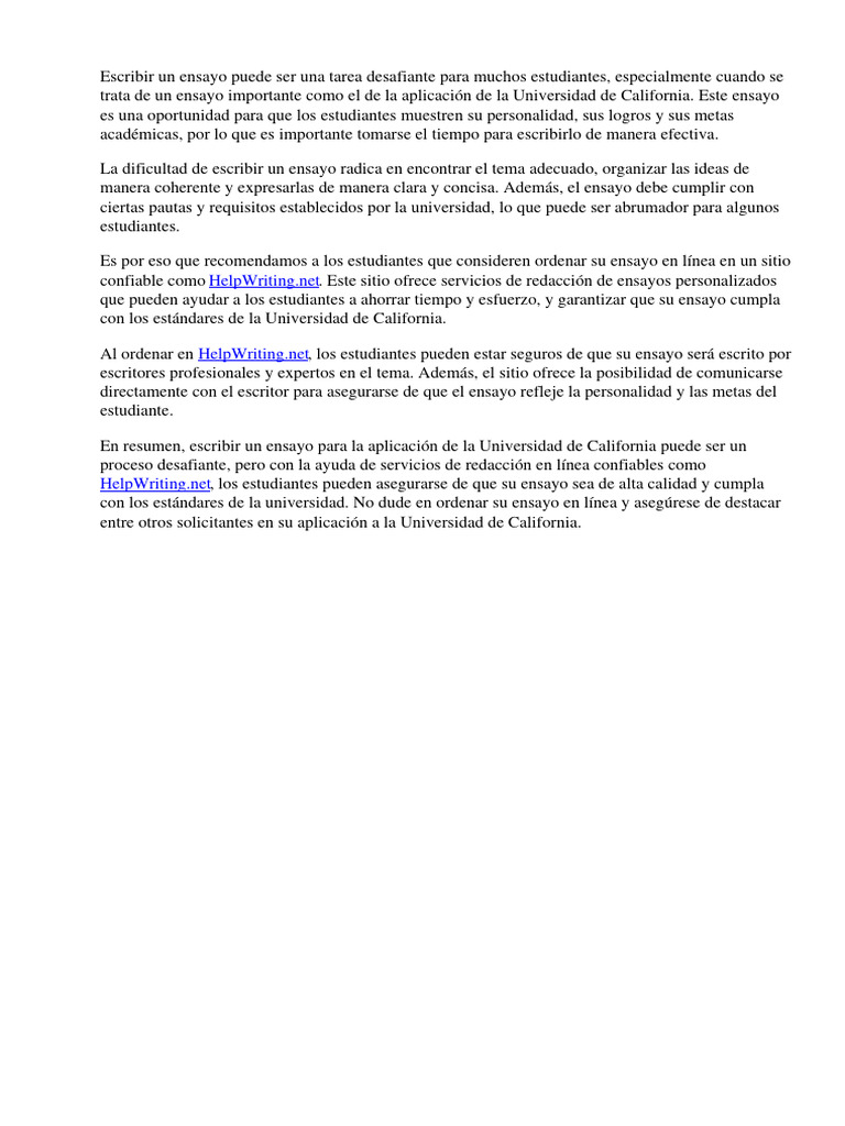 Cómo Escribir Un Ensayo para La Aplicación de La Universidad de ... Cómo Escribir Un Ensayo para La Aplicación de La Universidad de ...