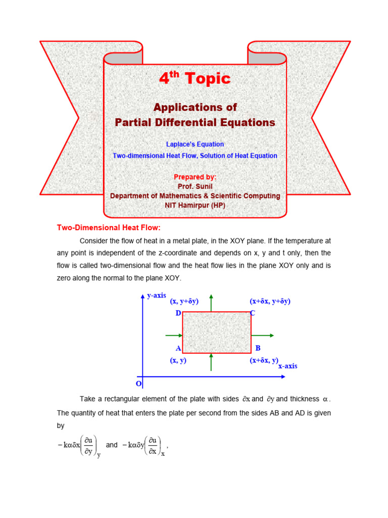 4 Topic: Applications of Partial Differential Equations | Download Free PDF | Differential ...