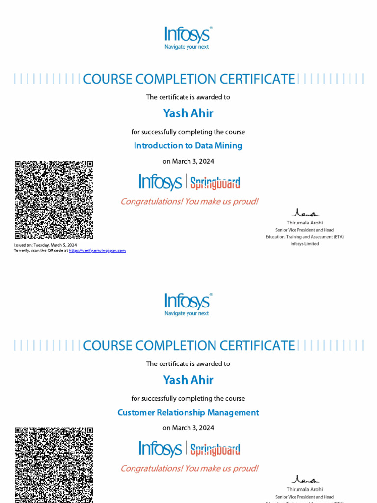 Certificates for Course Completion | PDF | Qr Code | Cyberspace