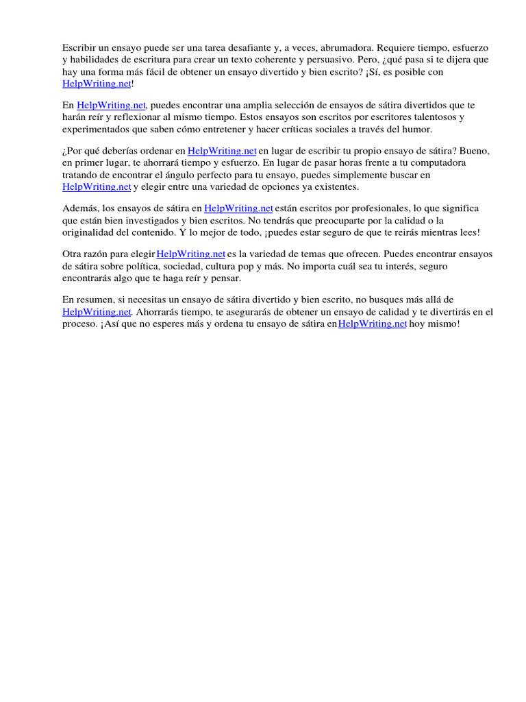 Ensayos de Sátira Divertidos | PDF | Scribd