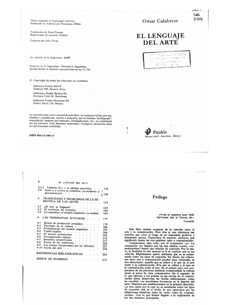El Lenguaje Del Arte | PDF