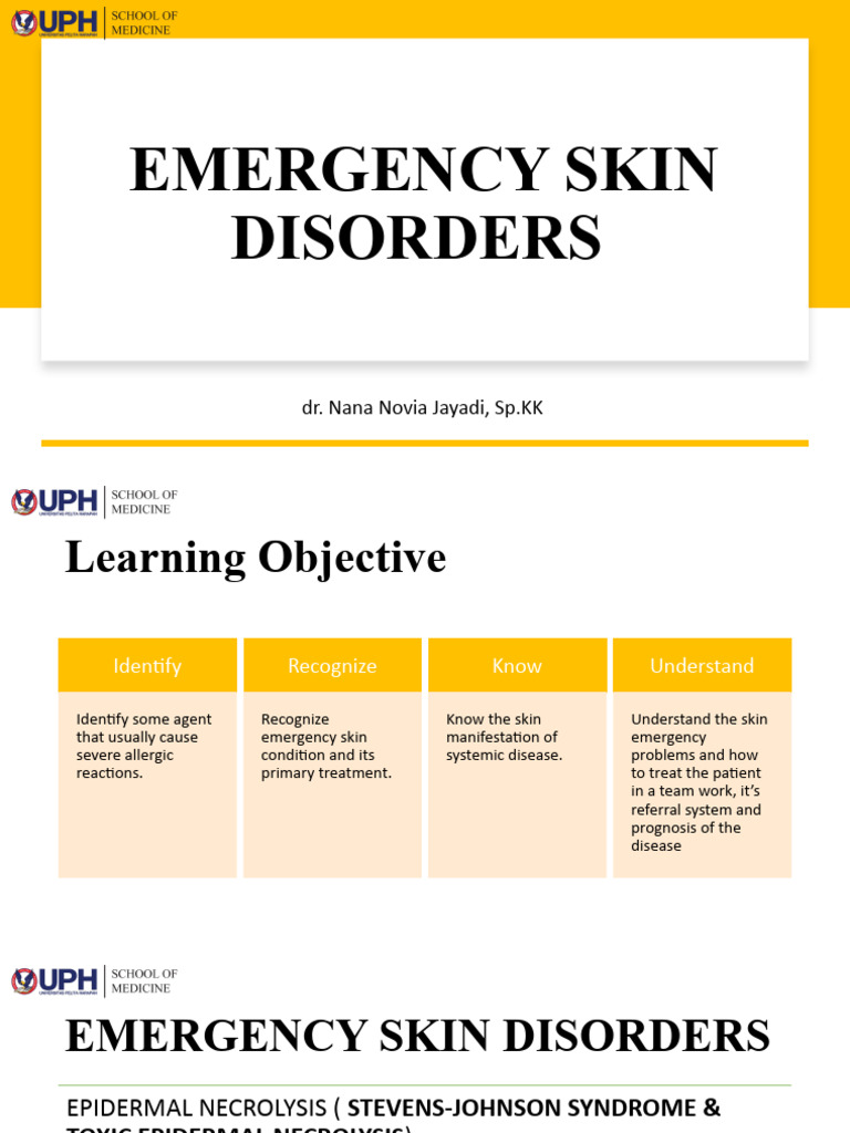 EMERGENCY SKIN DISORDERS 2021 Lecture - DR Nana | PDF | Clinical ...