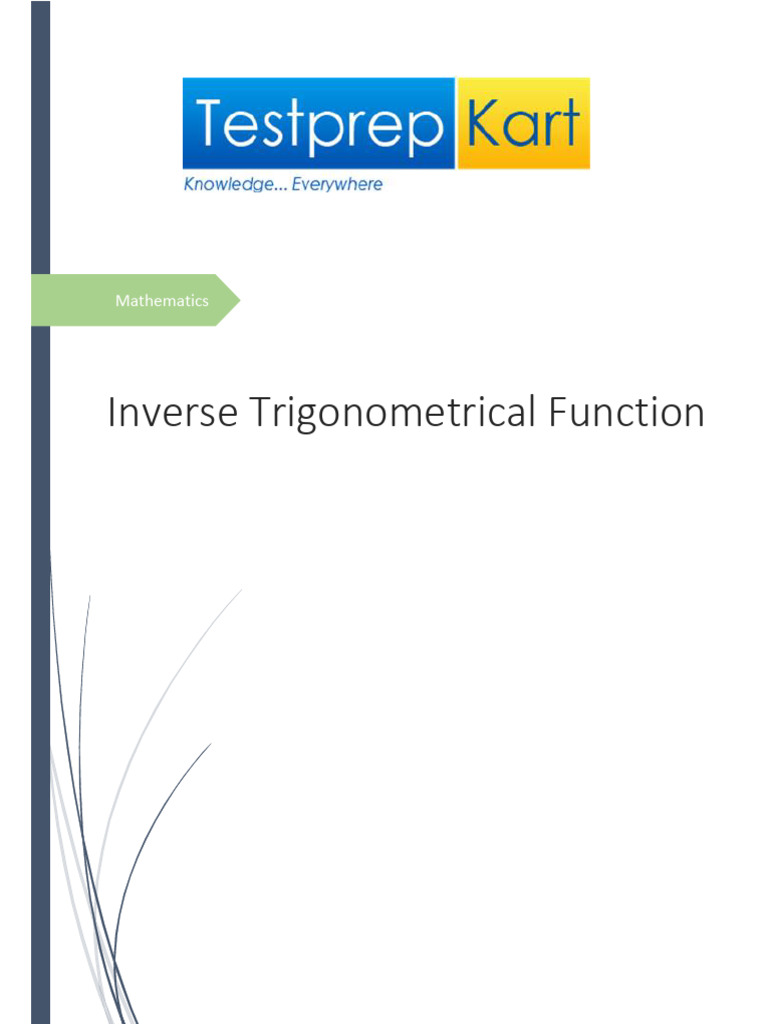 28_Mathematics_Inverse Trigonometrical Function | PDF | Trigonometric ... 28_Mathematics_Inverse Trigonometrical Function | PDF | Trigonometric ...