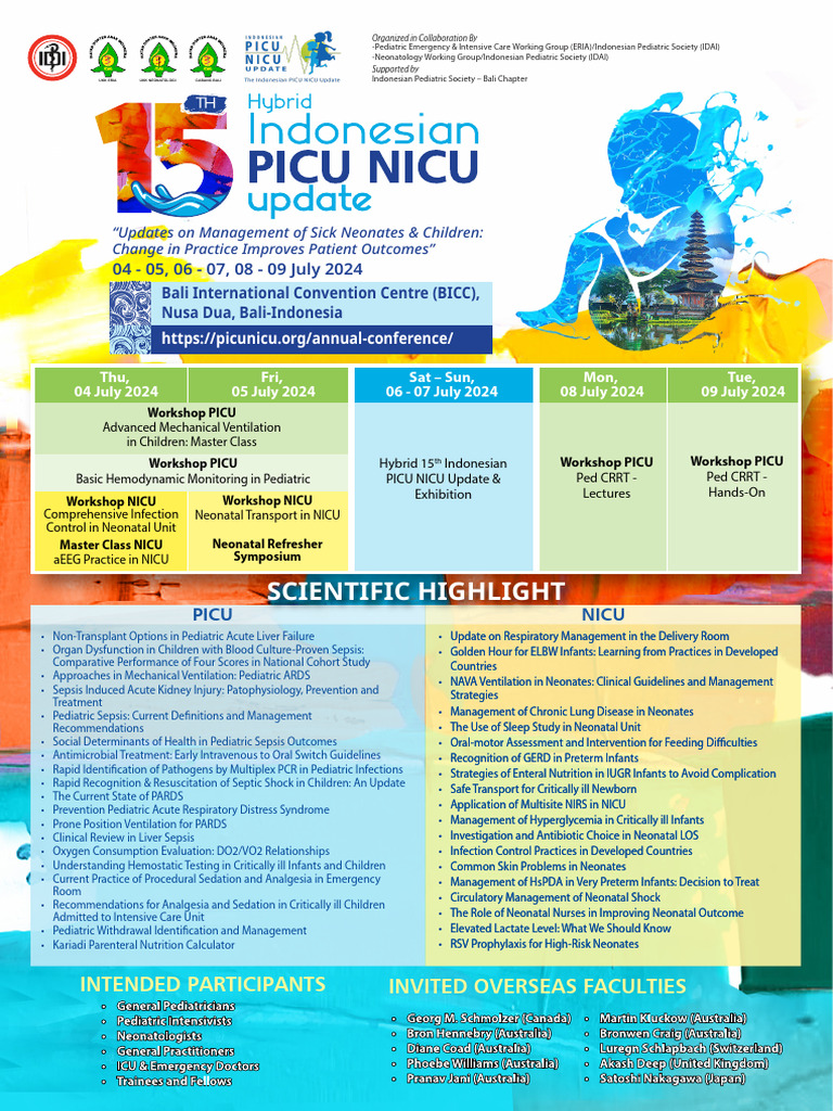 Flyer 15th PICU NICU 2024 | PDF | Neonatal Intensive Care Unit | Sepsis