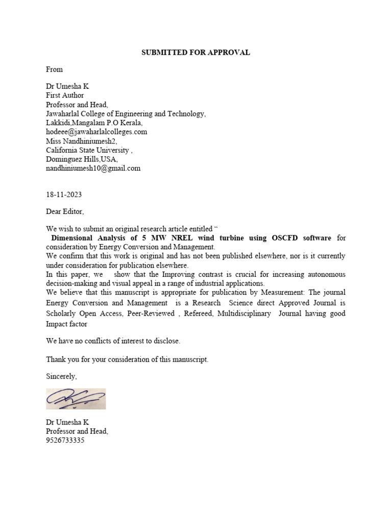 Journal - NREL Cover Letter | PDF | Career & Growth | Technology ...