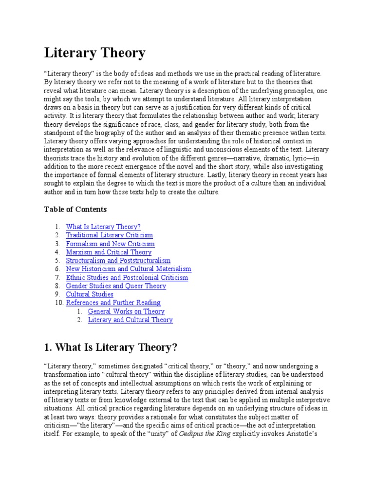 Understanding Literary Theory Basics | PDF | Literary Theory | Gender ...