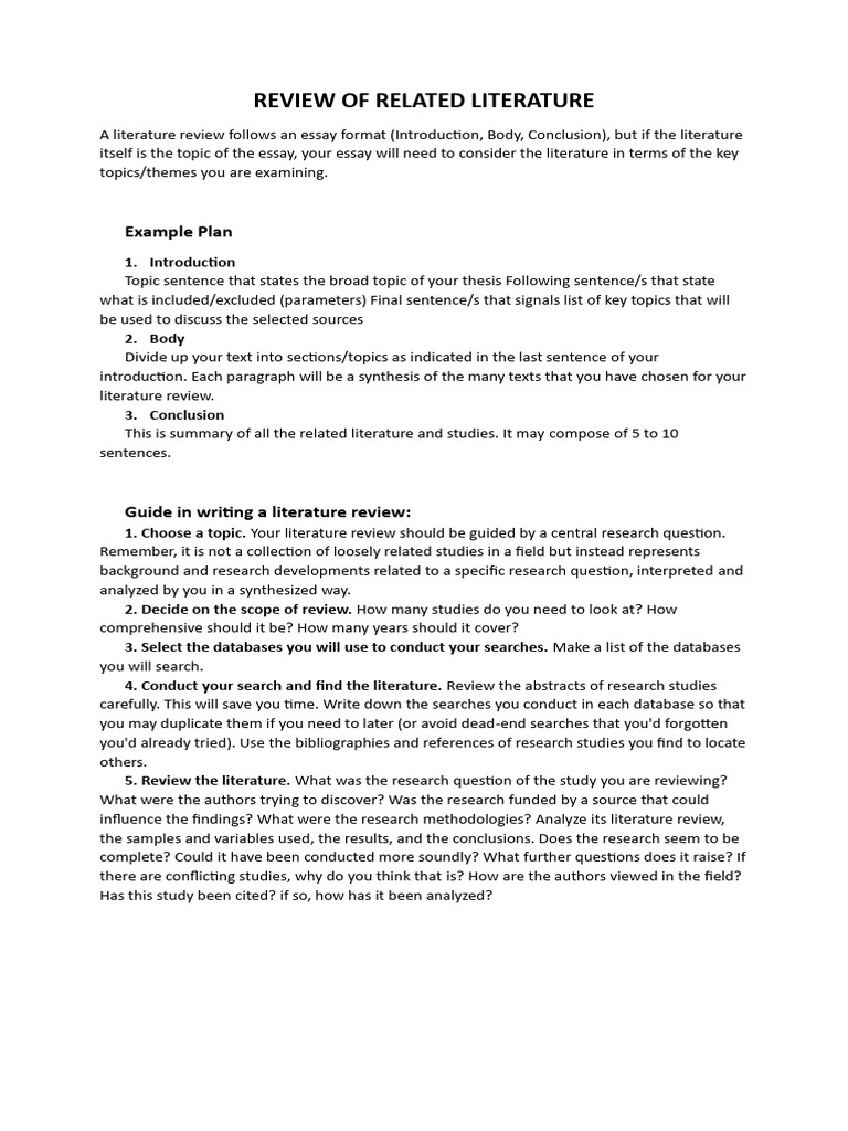 Review of Related Literature | PDF | Citation | Apa Style
